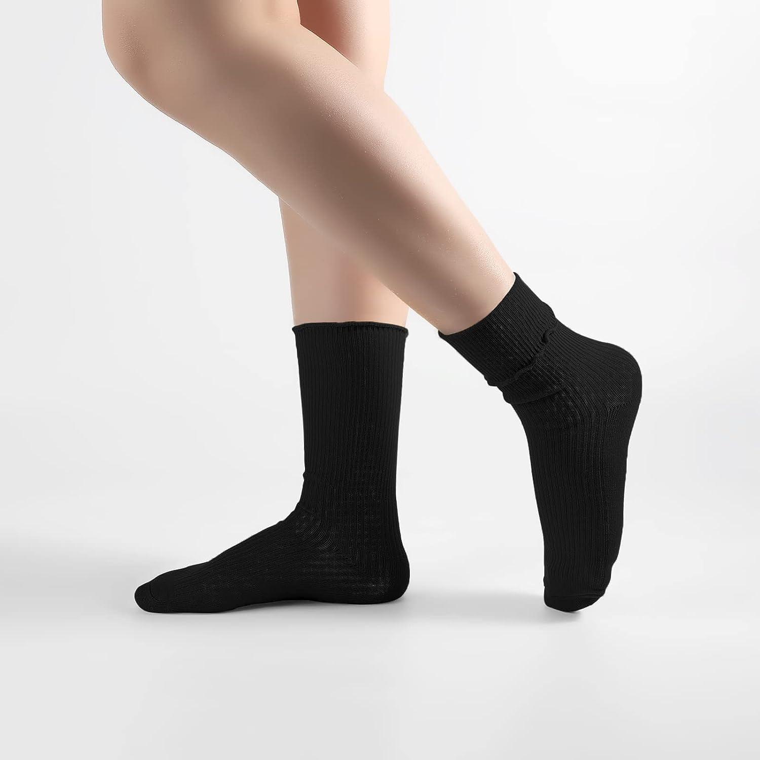 BOOPH 6 Pairs Girls Ruffle Socks - Kids Slouch Crew Socks, Ages 7-10 ...