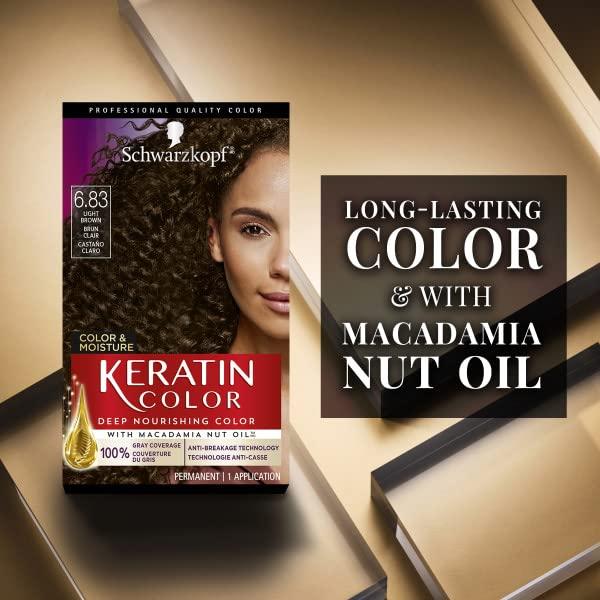 Schwarzkopf Keratin Color 6.83 Light Brown - Color & Moisture Permanent ...