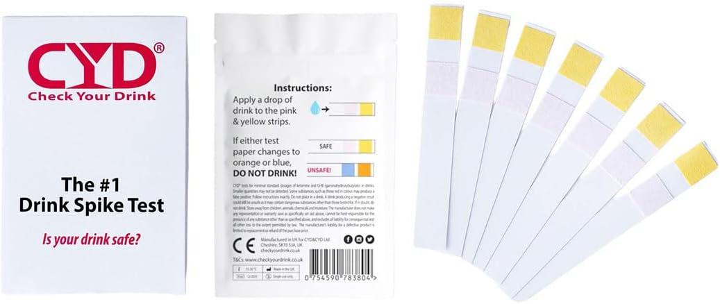 CYD Check Your Drink - 5 Test Strips for Ketamine & GHB Detection ...