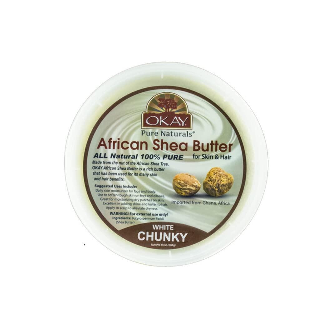 OKAY Shea Butter Chunks White 10oz - Pure and Natural Shea Butter Chunk ...
