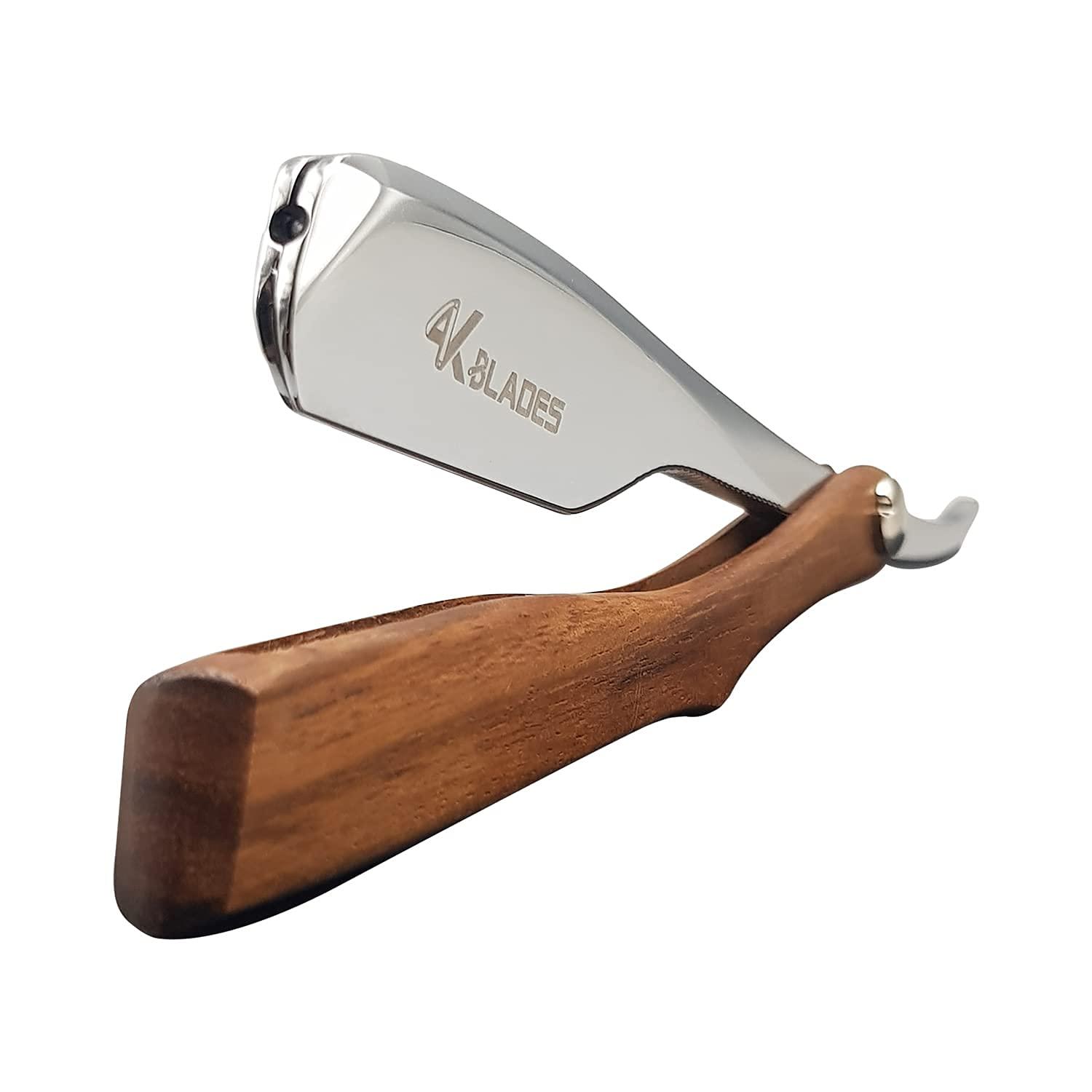 Professional Barber Straight Edge Razor - Zinc Alloy Safety Blade for ...