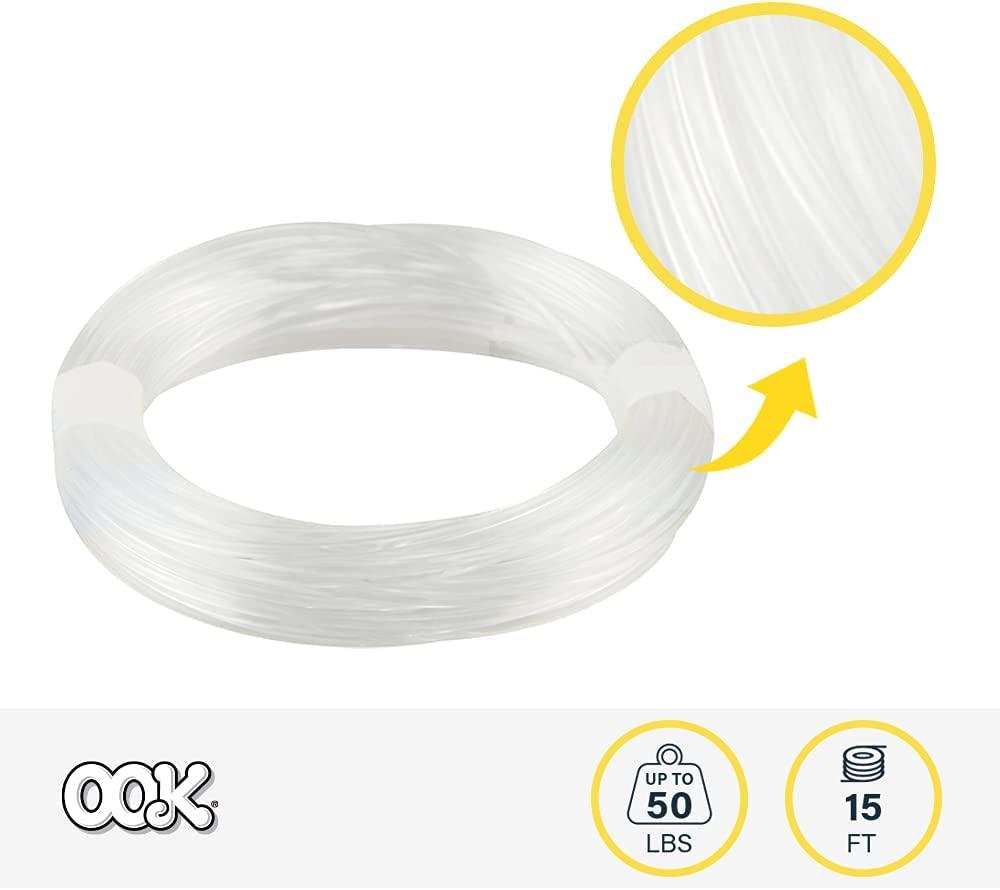 OOK 15 ft. Invisible Hanging Wire 50 lbs. Capacity Self Tying Wires ...