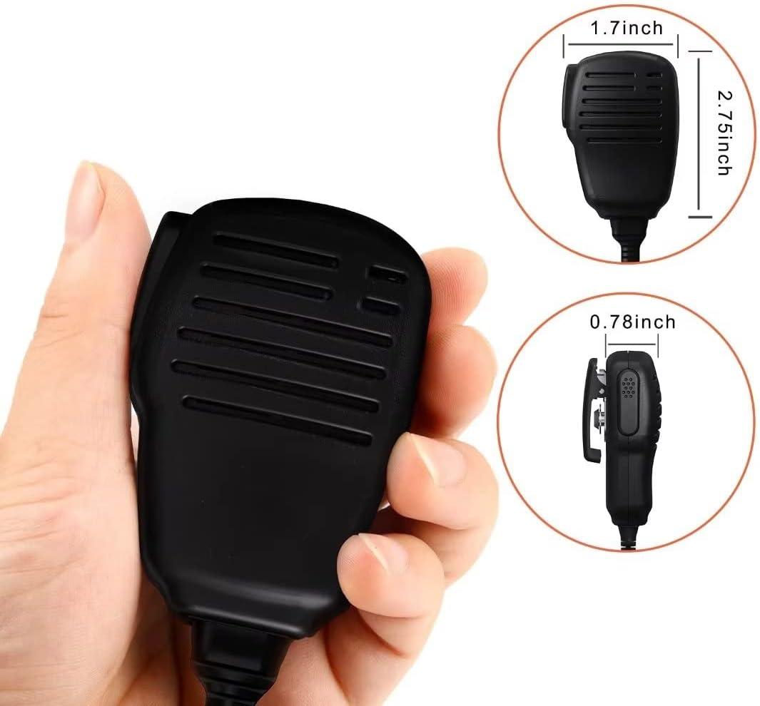 Samcom 2 Pin Handheld Walkie Talkie Speaker Mic with Shoulder Lapel ...