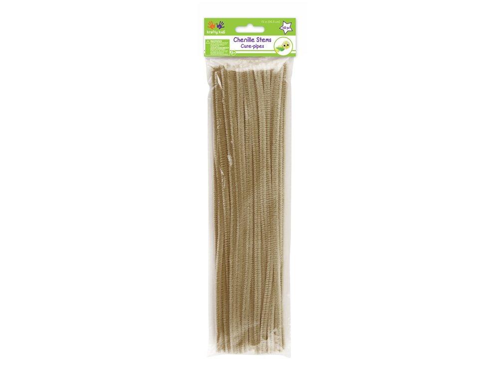 Krafty Kids GC024A Beige Chenille Stems Pipe Cleaners 6mm by 12in - 40 ...