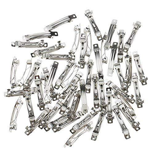 Silver Metal French Barrette Hair Clips 30mm - 100 PCS for DIY Crafts ...