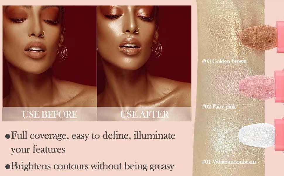 HANDAIYAN 3 Colors Fairy Highlight Patting Powder for Natural Three ...