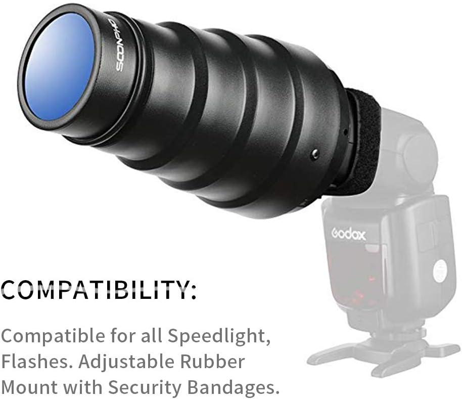 Soonpho Conical Snoot Kit: Aluminum Alloy Snoot with Grid & 5 Color ...