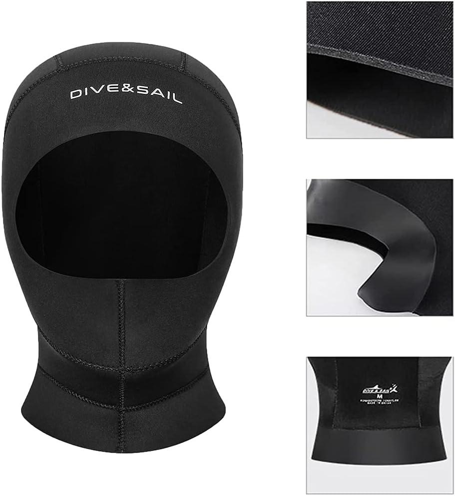 Wetsuit Hood Neoprene Scuba Head Cover 3MM Black Small - Thermal Diving ...