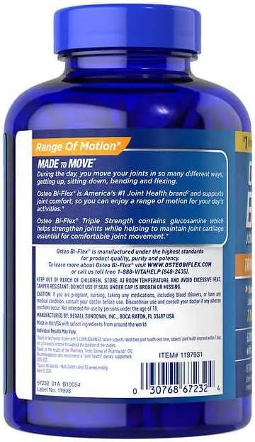 Osteo Bi-Flex Triple Strength 200 Tablets with Travel Pill Organizer ...