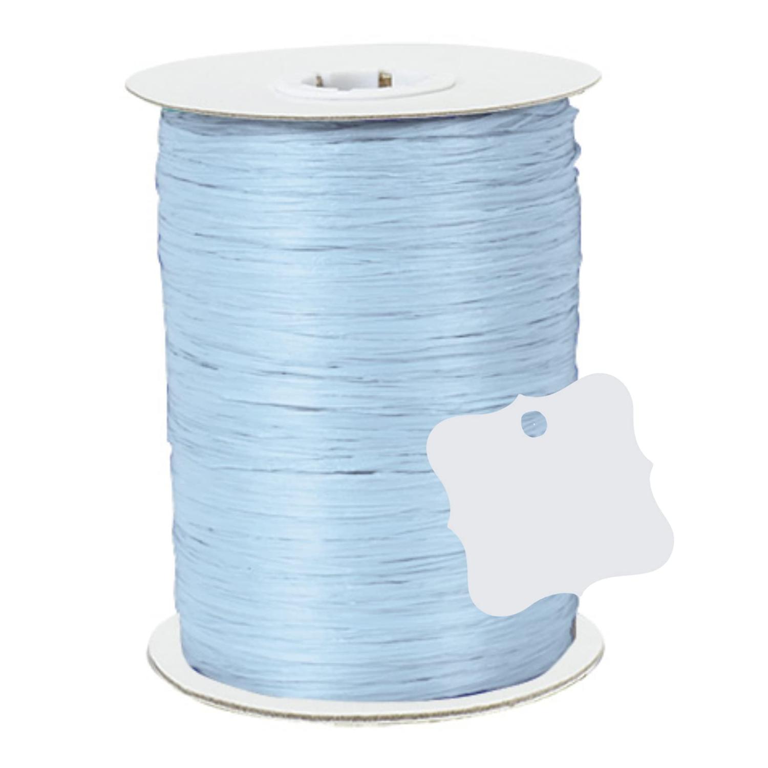 Light Blue Raffia Ribbon for Gift Wrapping with Novelty Gift Tags | Buy ...