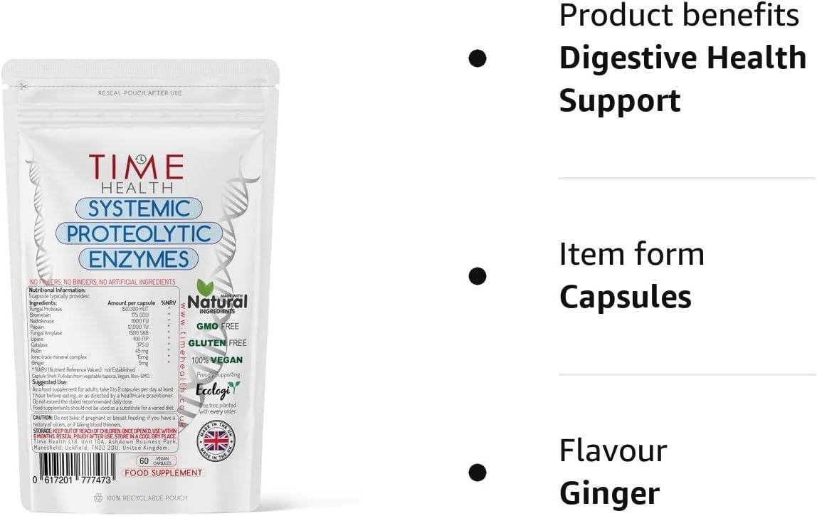 Systemic Proteolytic Enzymes Complex with Ginger & Minerals - UK Made ...