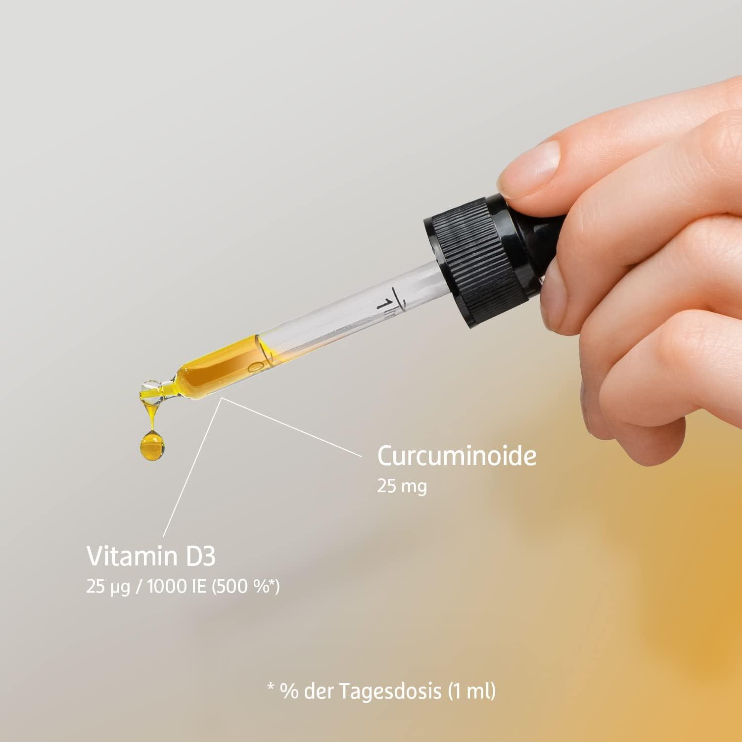 Turmeric Extract 50ml - Vegan Supplement with Vitamin D3 No Additives ...