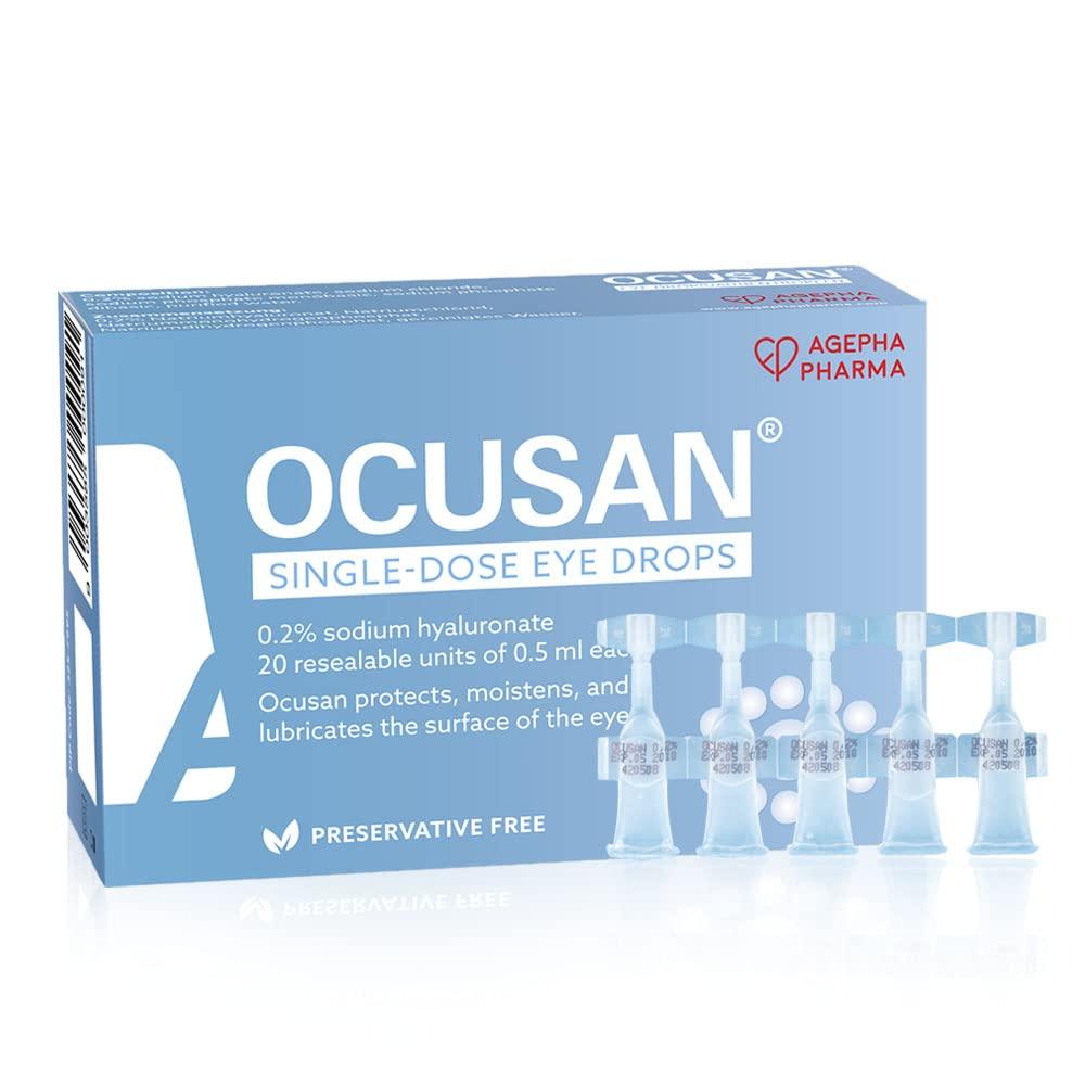 Ocusan Single Dose Eye Drops - Preservative Free Lubricating Drops with ...