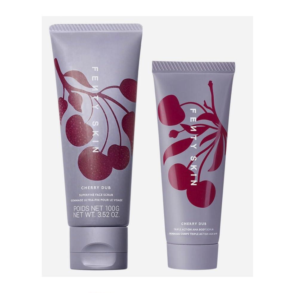 Fenty Skin Cherry Dub Retexturizing Face & Body Scrub Duo - Exfoliate ...
