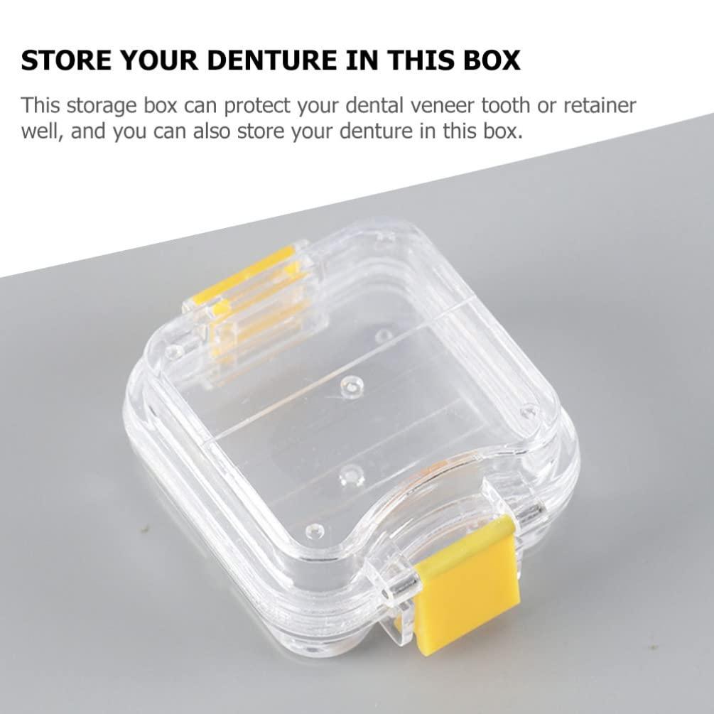 EXCEART 5pcs Membrane Tooth Boxes - Transparent Denture Storage Boxes ...