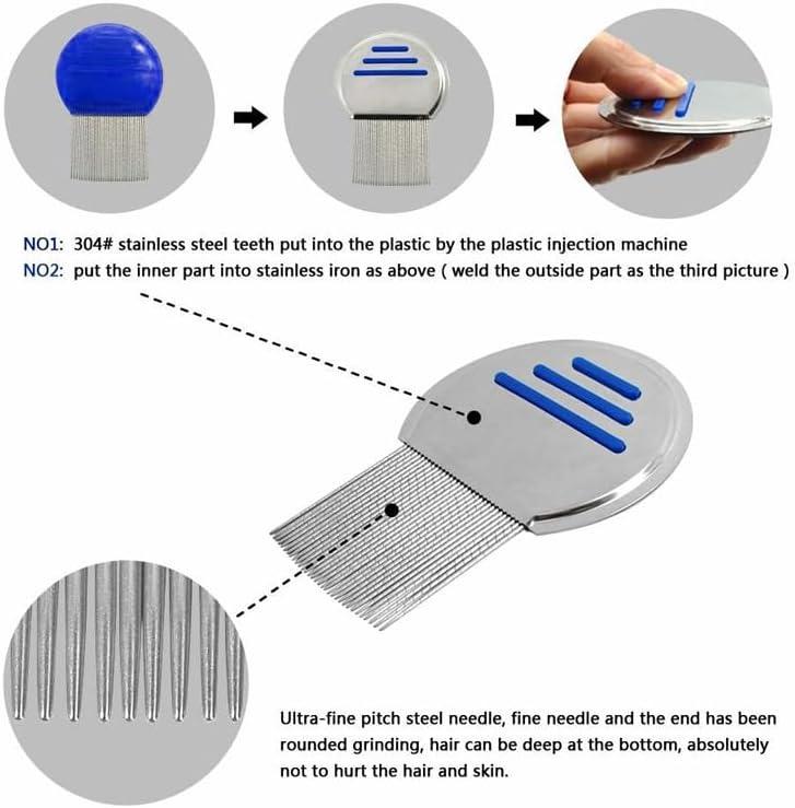 Stainless Steel Lice Removal Comb - Reusable Metal Headlice & Nit Egg ...