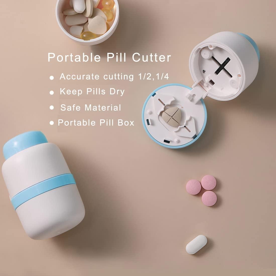 Safety Hidden Blade Pill Cutter and Storage for Splitting Small and ...