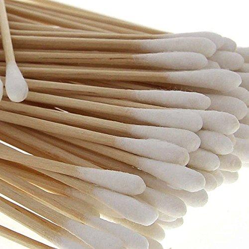 200x 15cm Cotton Swabs - Kosmetex Wooden Stick with Soft Cotton Head ...