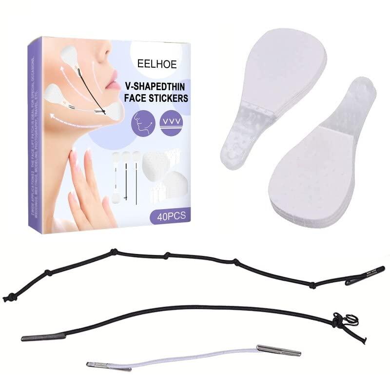WEERSHUN 40Pcs Invisible Thin Face Stickers - V-Shape for Facial Lift ...