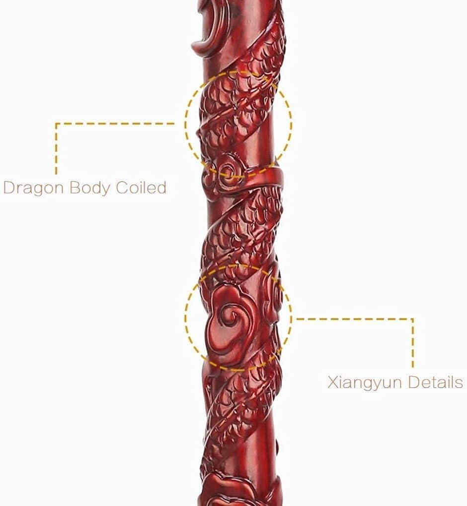 Canes Dragon Head Wooden Carved Walking Stick Solid Wood Traditional ...