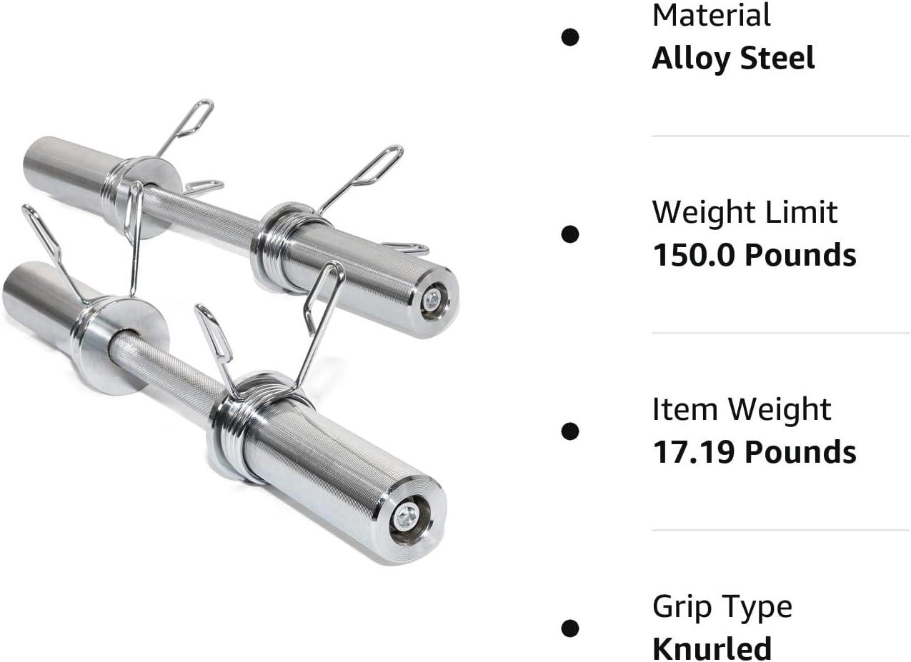 STOZM 2 Olympic Dumbbell Handles with Rotating Sleeves & Collars ...