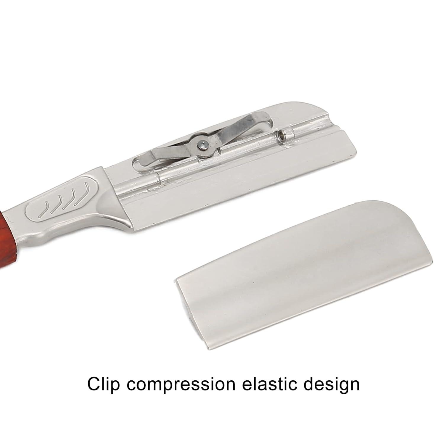 Premium Straight Edge Razor with Zinc Locking Mechanism - Mahogany ...