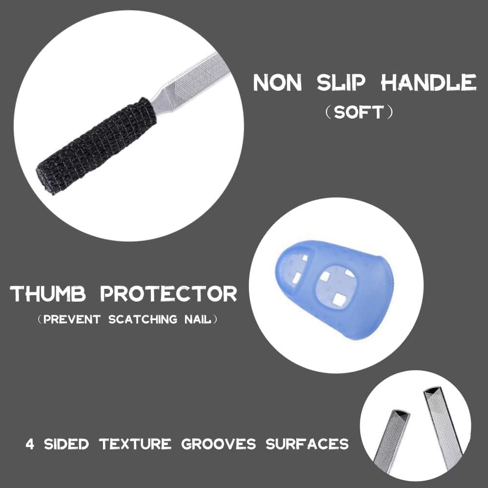 IDOU Stainless Steel Nail File Set for Thick Nails - 4-Sided Toe Nail ...