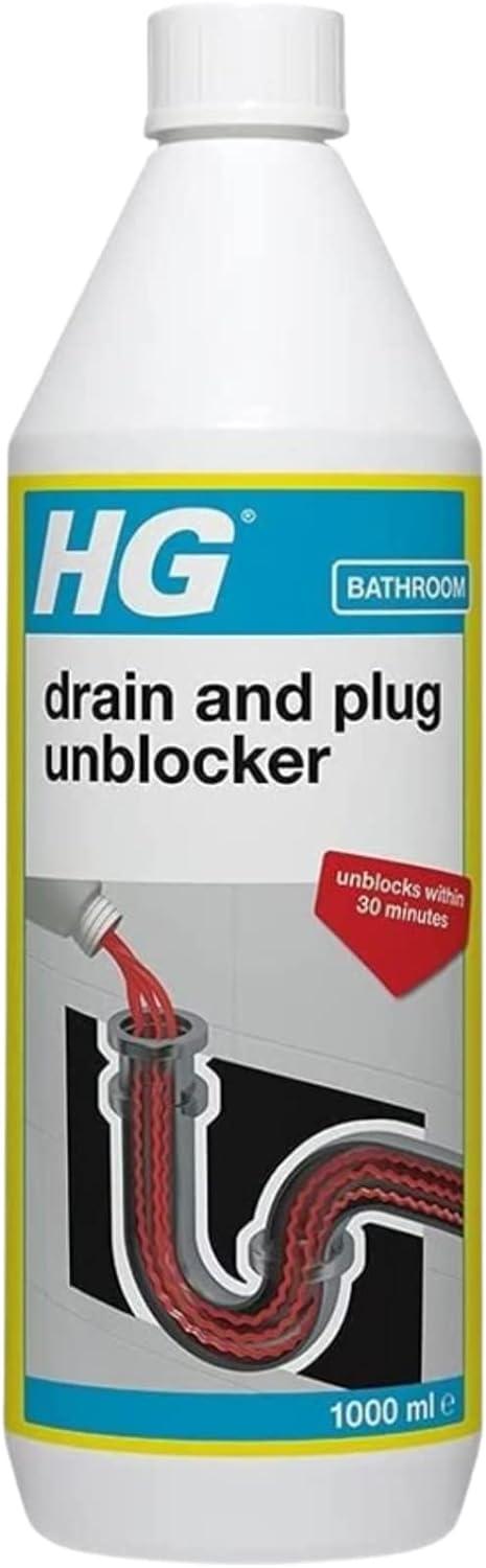 HG Drain Plug Unblocker Liquid Heavy Duty 1L 1x Ashley Wire Waste ...