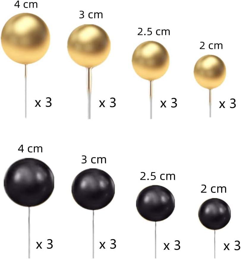 24 Pack Balls Cake Topper Round Ball Cake Topper Mini Balloon Cake ...