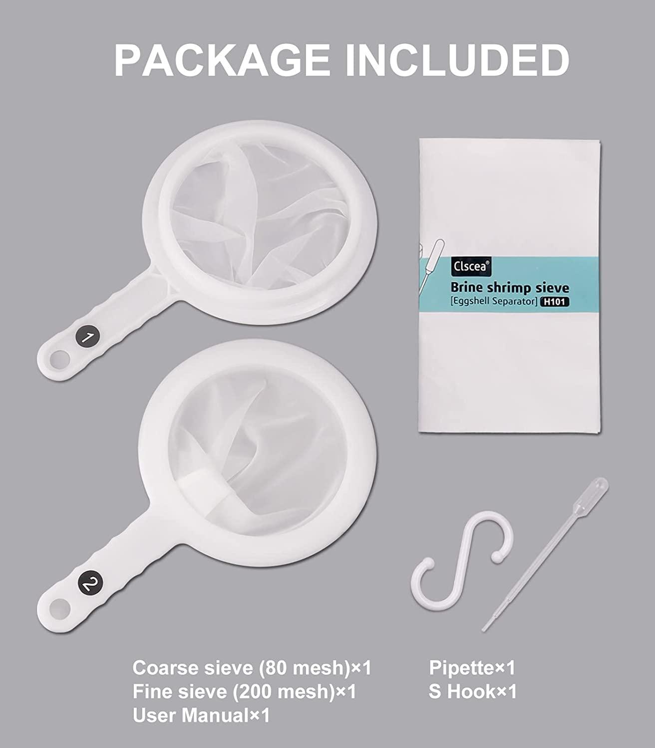 Clscea Aquarium Brine Shrimp Sieve Eggshell Separator Kit - 80 Mesh & 200 Mesh | Artemia ...