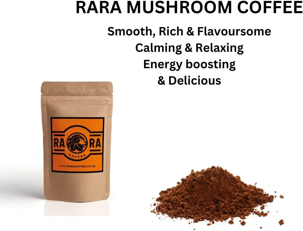 RARA SUPER Coffee - DECAFFEINATED Instant Mushroom Coffee 100g with ...