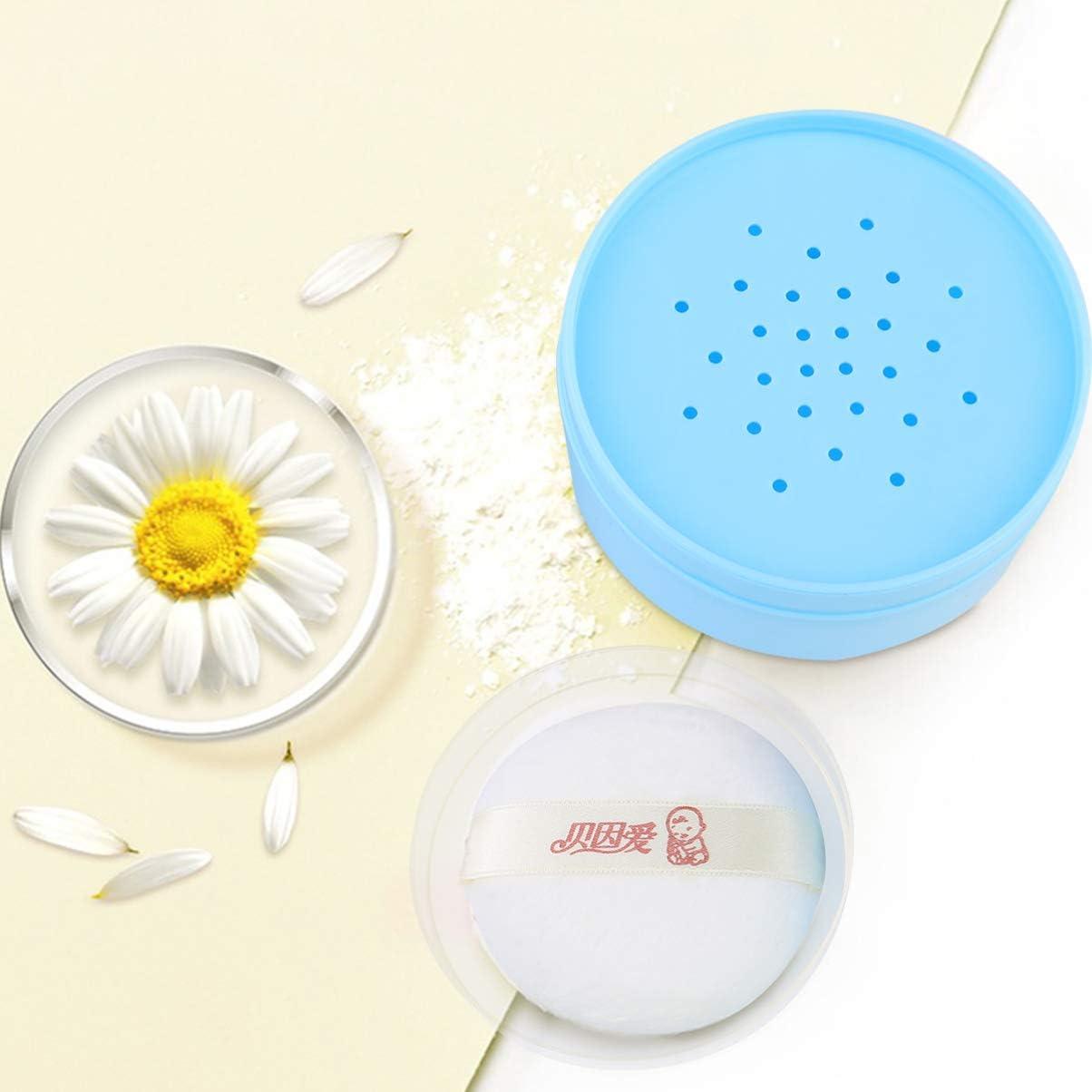 Uonlytech Blue Baby Talcum Powder Puff with Container - Ideal for Home ...