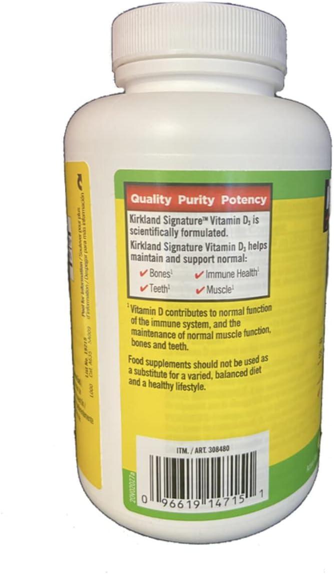 Kirkland Signature Extra Strength Vitamin D3 2000 I.U. Softgels - 600 ...