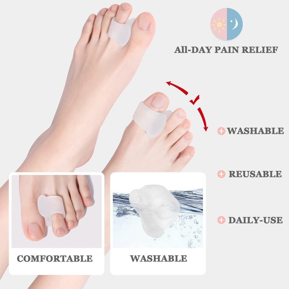 Gel Toe Separators 8 Pack - Toe Corrector & Spacer for Bunions, Hammer ...