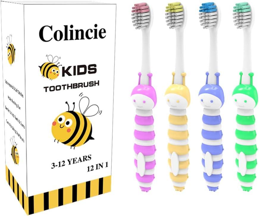 Kids Cartoon Bee Toothbrush - Cute Soft Bristles Individually Wrapped ...