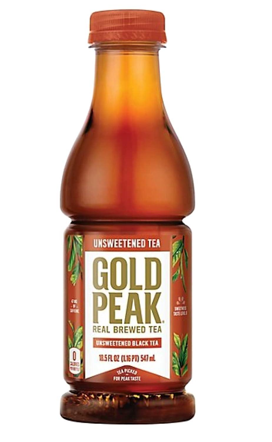 Gold Peak Unsweetened Black Tea Bottles 18.5 fl oz - 6 Pack