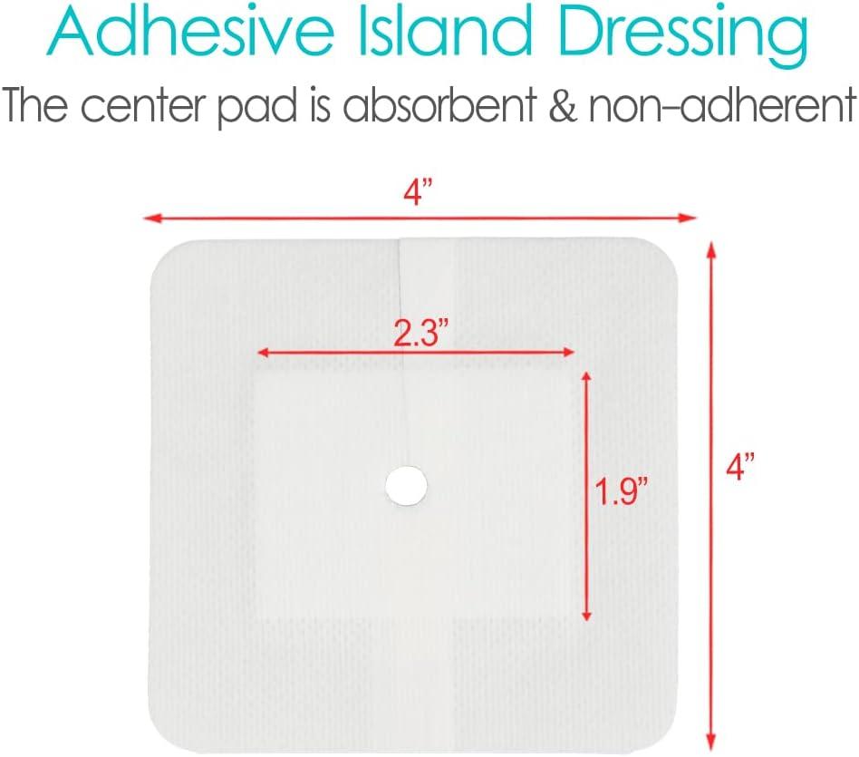 PD Catheter Drain Split Bordered Gauze Island Dressing Pad 4x4 Inch ...