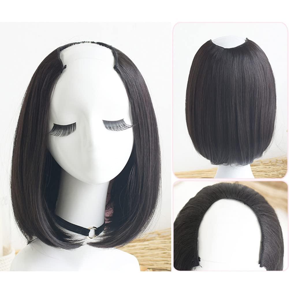 Bobo Style Half Wig Clip In Straight U-Shape Part - 3/4 Hairpiece ...