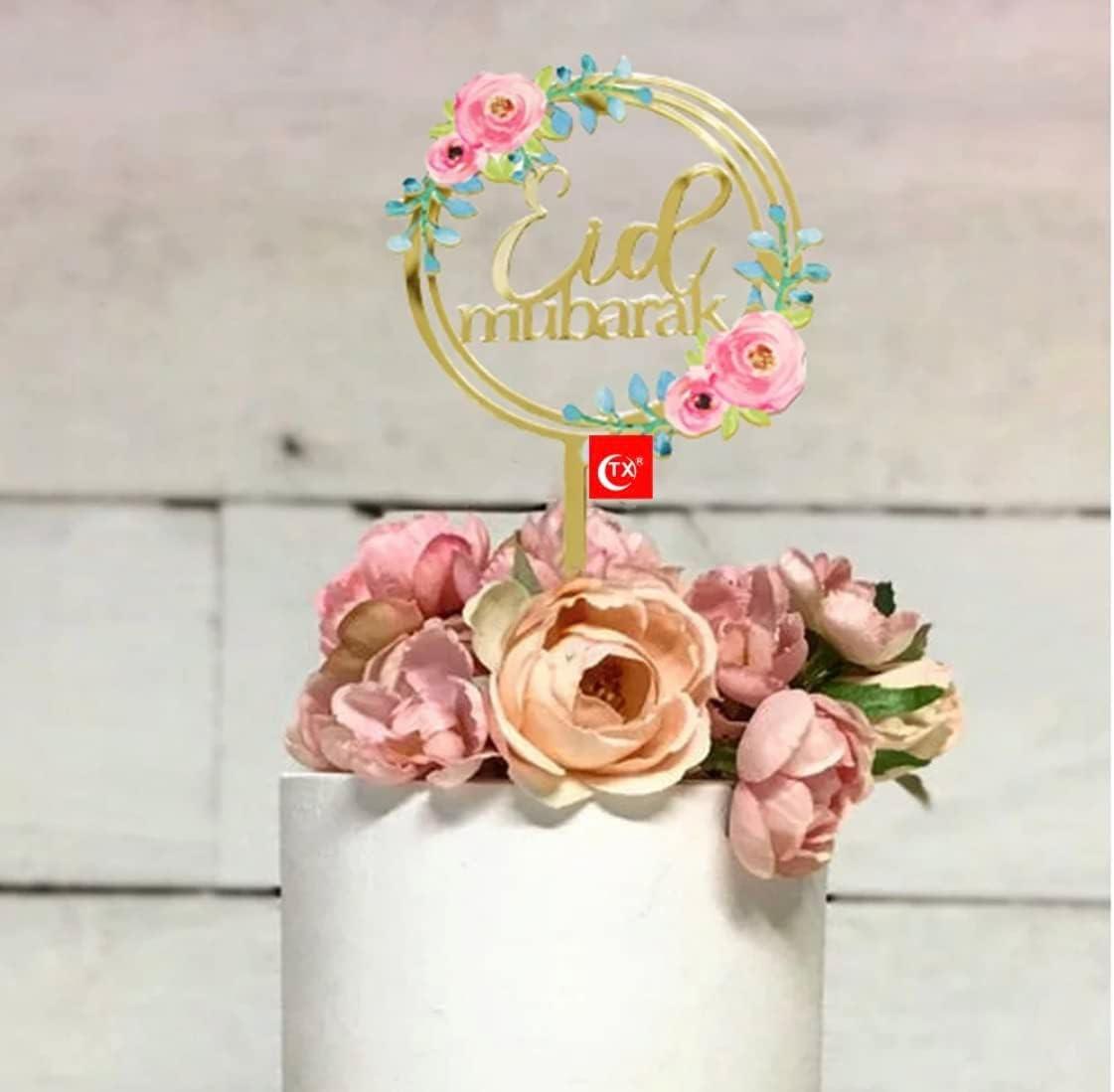 Eid Cake Topper Eid Mubarak Cake Topper Gold Acrylic Eid Cake Topper ...