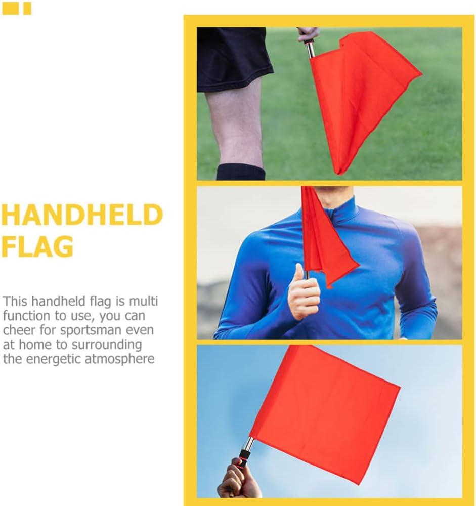 Operitacx Racing Flags Referee Hand Flag Set - 4Pcs Green Red Safety Flags for Football Sports ...