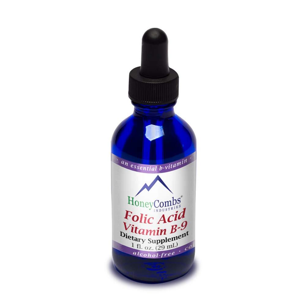Folic Acid Drops - Liquid Vitamin B9 Supplement for Blood Cells, Brain ...