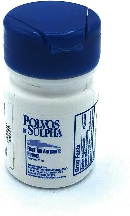 Polvos de Sulpha 7.5 gm.69 oz. First Aid Antibiotic Powder 2-Pack