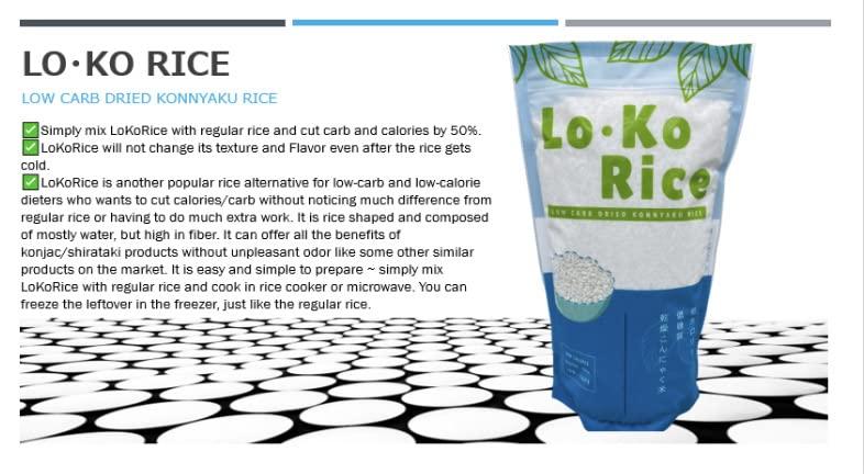 LO KO RICE Konjac Shirataki Rice - Low Calorie Keto Friendly Healthy ...