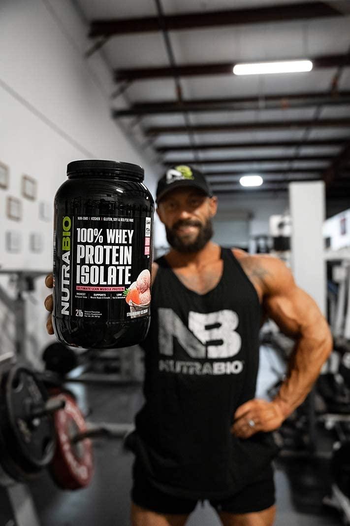 NutraBio 100% Whey Protein Isolate | 25G Protein Per Scoop | Soy ...
