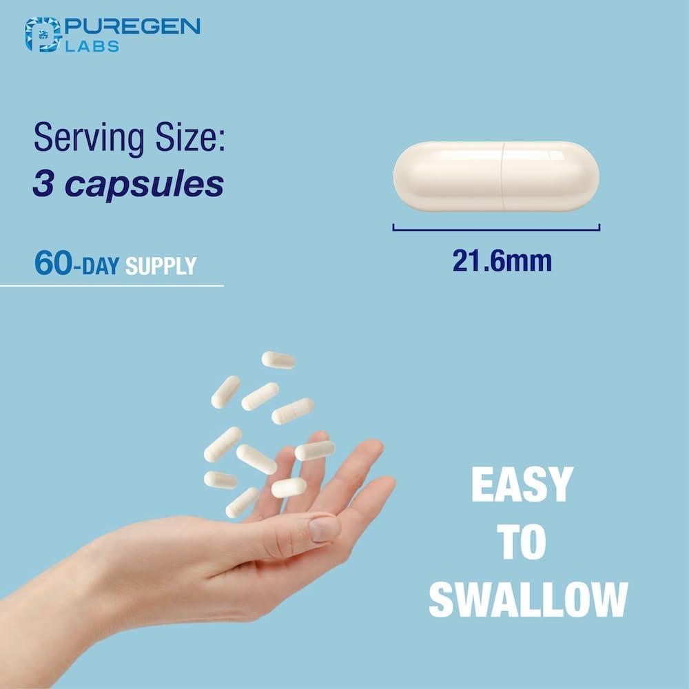 Puregen Labs Magnesium Taurate 1500mg per Serving [High Potency] 180 ...