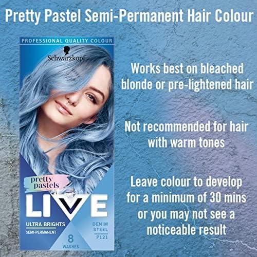 Pastel Blue Hair Dye - Semi-Permanent Denim Steel | Lasts Up To 8 ...