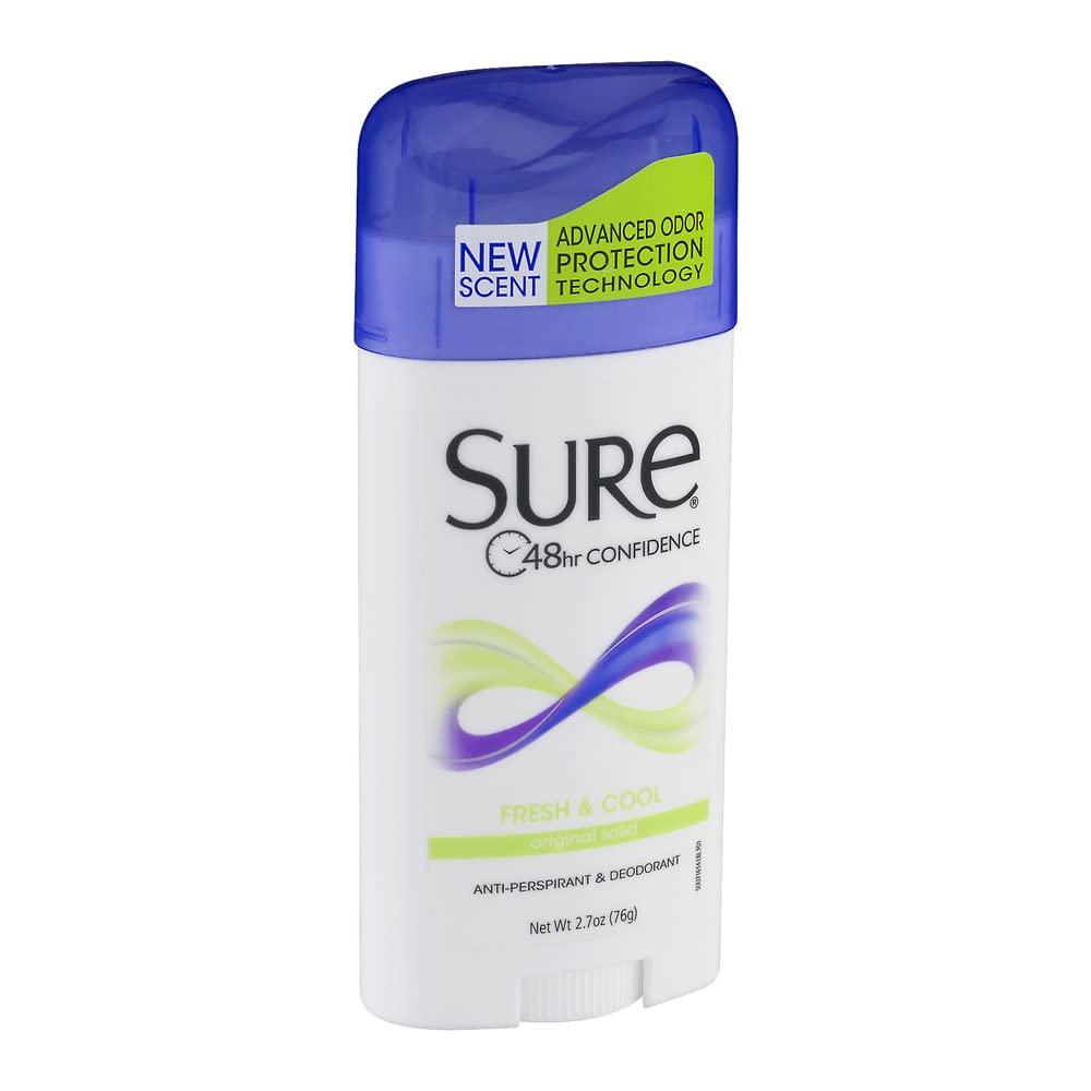 Sure Anti-Perspirant Deodorant Original Solid Fresh & Cool Scent 2.70 ...