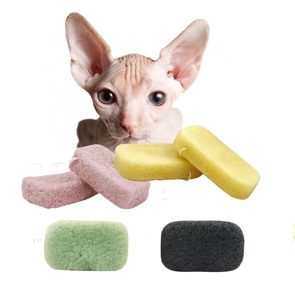 KICLARO Sphinx Hairless Cat Bath Konjac Sponge - Natural Body Scrubber ...