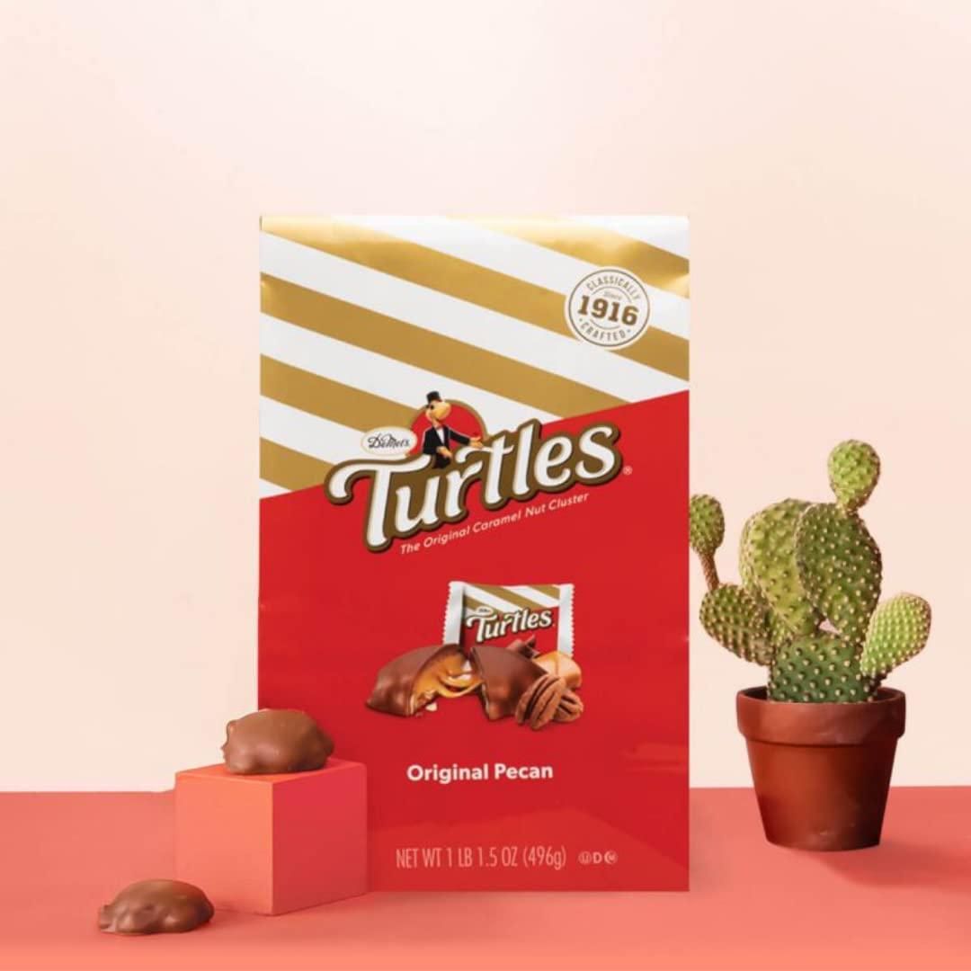 DeMet's Turtles Milk Chocolate Caramel Nut Cluster | Original Pecan | 17.5 oz Bag | Gooey Nutty ...