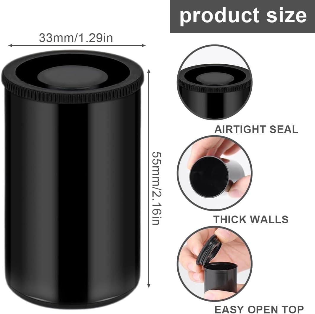 PHCOZY 20 Pcs Black Plastic Canisters - Ideal for Scientific Storage ...